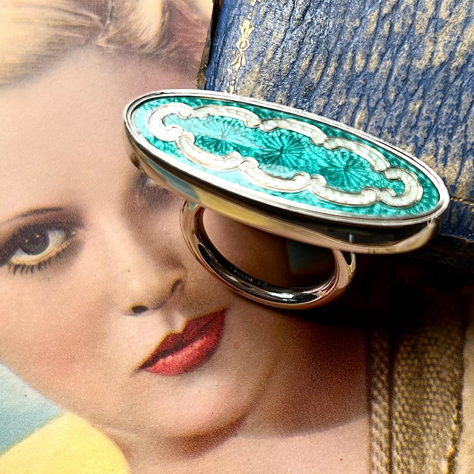 Antique Selfridges enamel brooch ring - Vivienne Ridley